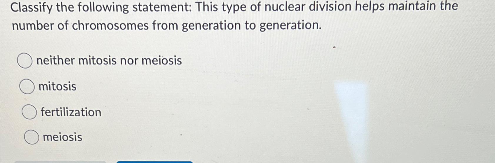 Solved Classify the following statement: This type of | Chegg.com