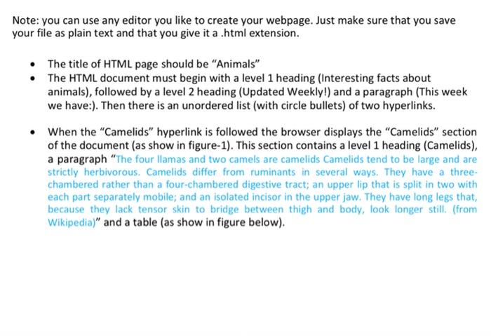 Solved Exercise 1 - HTML Create a web page that looks as | Chegg.com