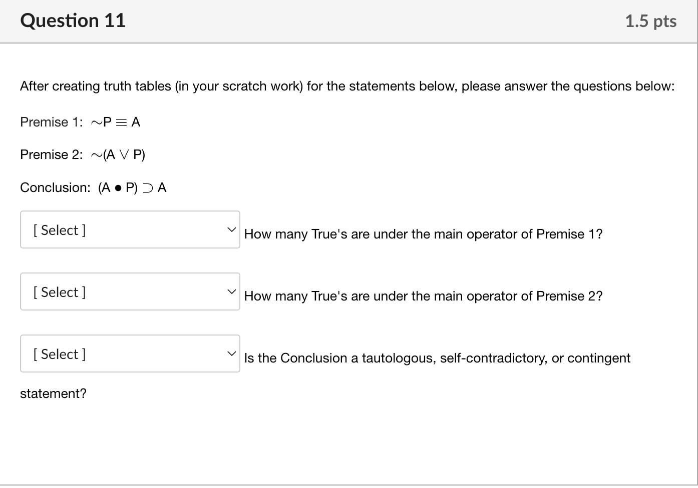 Question 11After creating truth tables (in your | Chegg.com