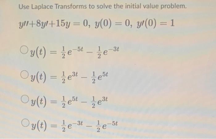 Solved Compute using the Laplace Transform table. | Chegg.com