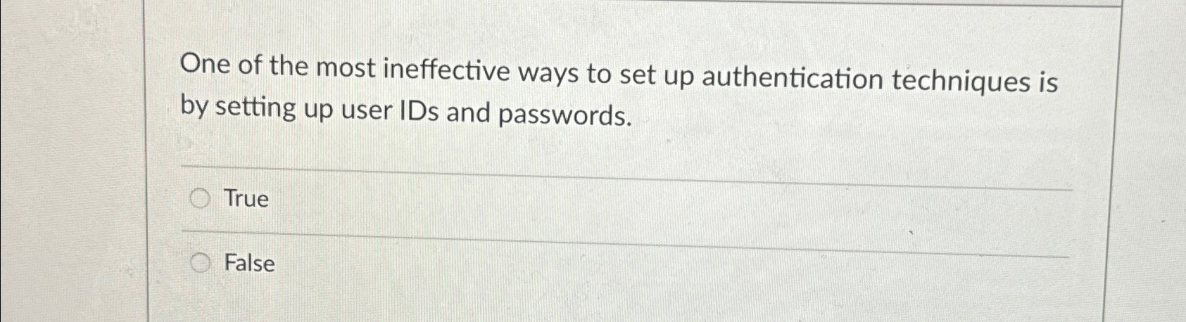 Solved One of the most ineffective ways to set up | Chegg.com