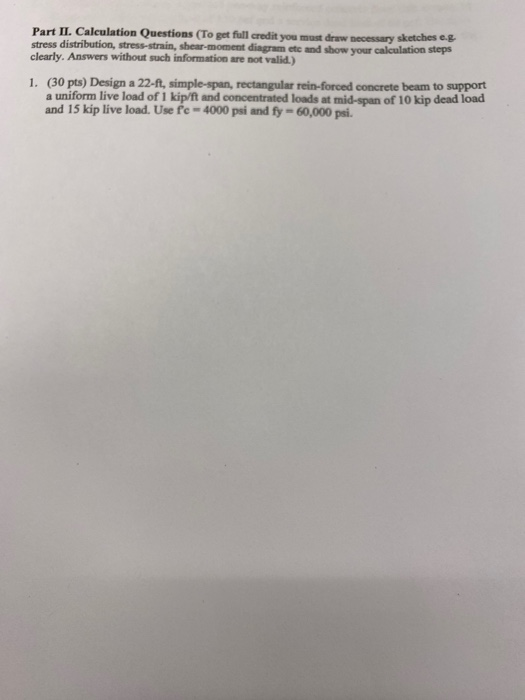 Solved Part II. Calculation Questions (To get full credit | Chegg.com