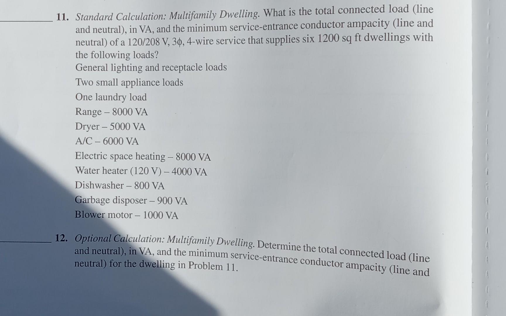 12. Optional Calculation: Multifamily Dwelling. | Chegg.com