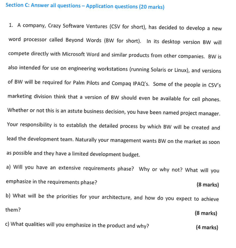 Solved Section C: Answer all questions - ﻿Application | Chegg.com