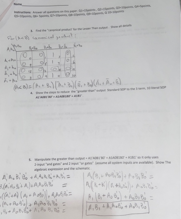 Solved Building a "2 Bit" Comparator. A comparator is a | Chegg.com
