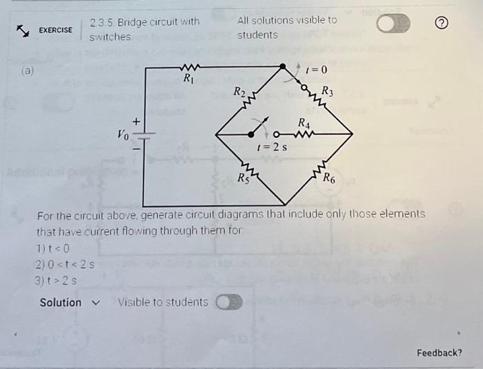Solved EXERCISE 23.5 Bridge circuit with All solutions | Chegg.com