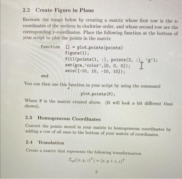 Solved 2.2 Create Figure in Plane Recreate the image below | Chegg.com