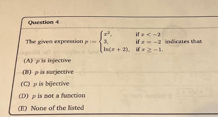 Solved x², The given expression p = 3, Question 4 (A) p is | Chegg.com
