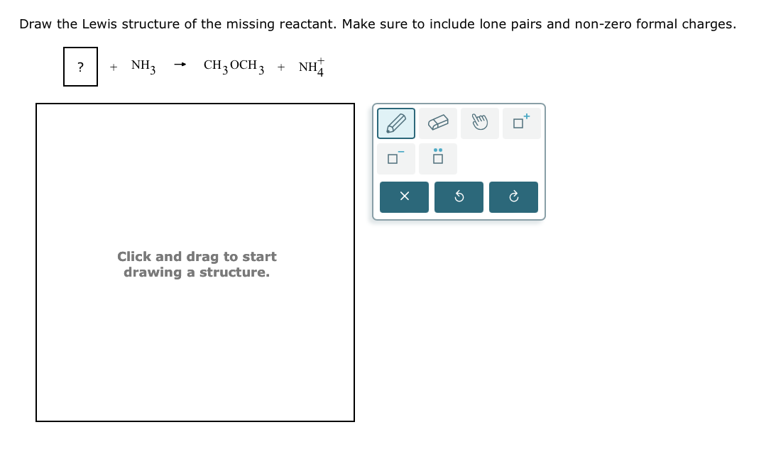 Solved Draw the Lewis structure of ﻿the missing reactant. | Chegg.com