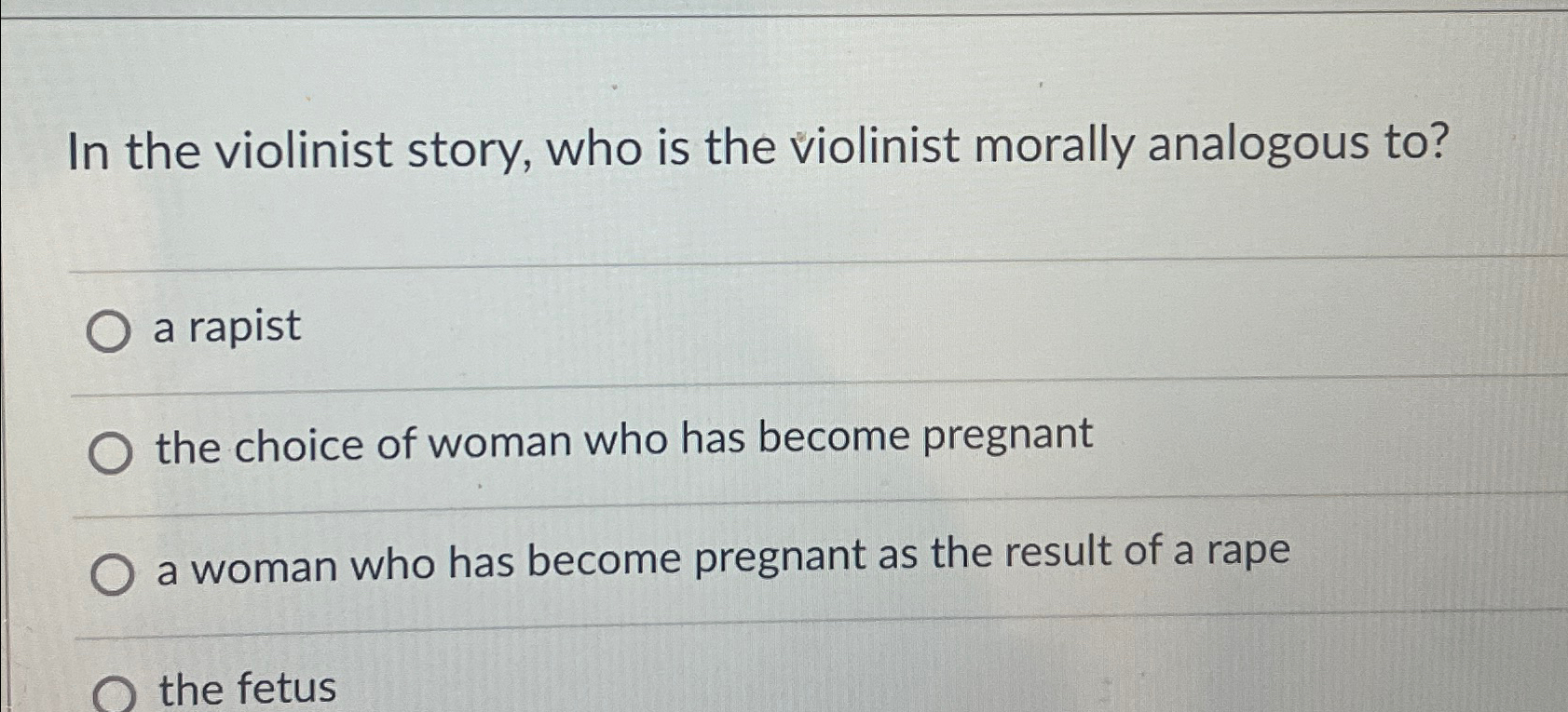 Solved In the violinist story, who is the violinist morally | Chegg.com