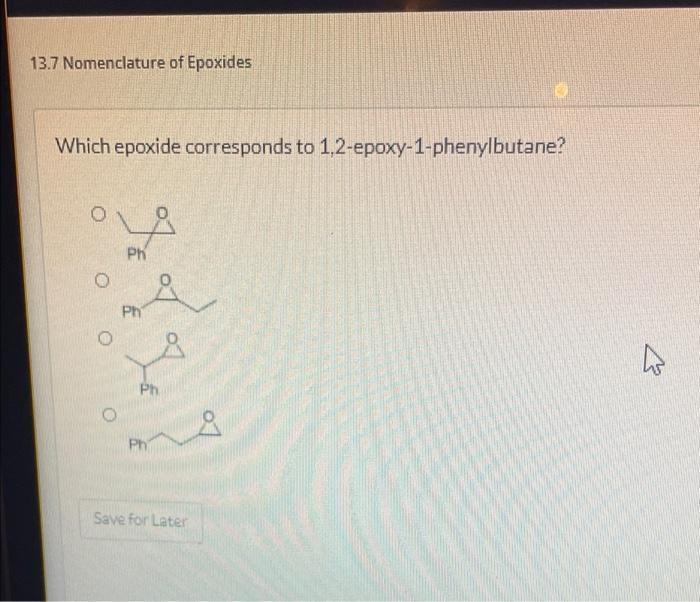 Solved 13.7 Nomenclature of Epoxides Which epoxide | Chegg.com