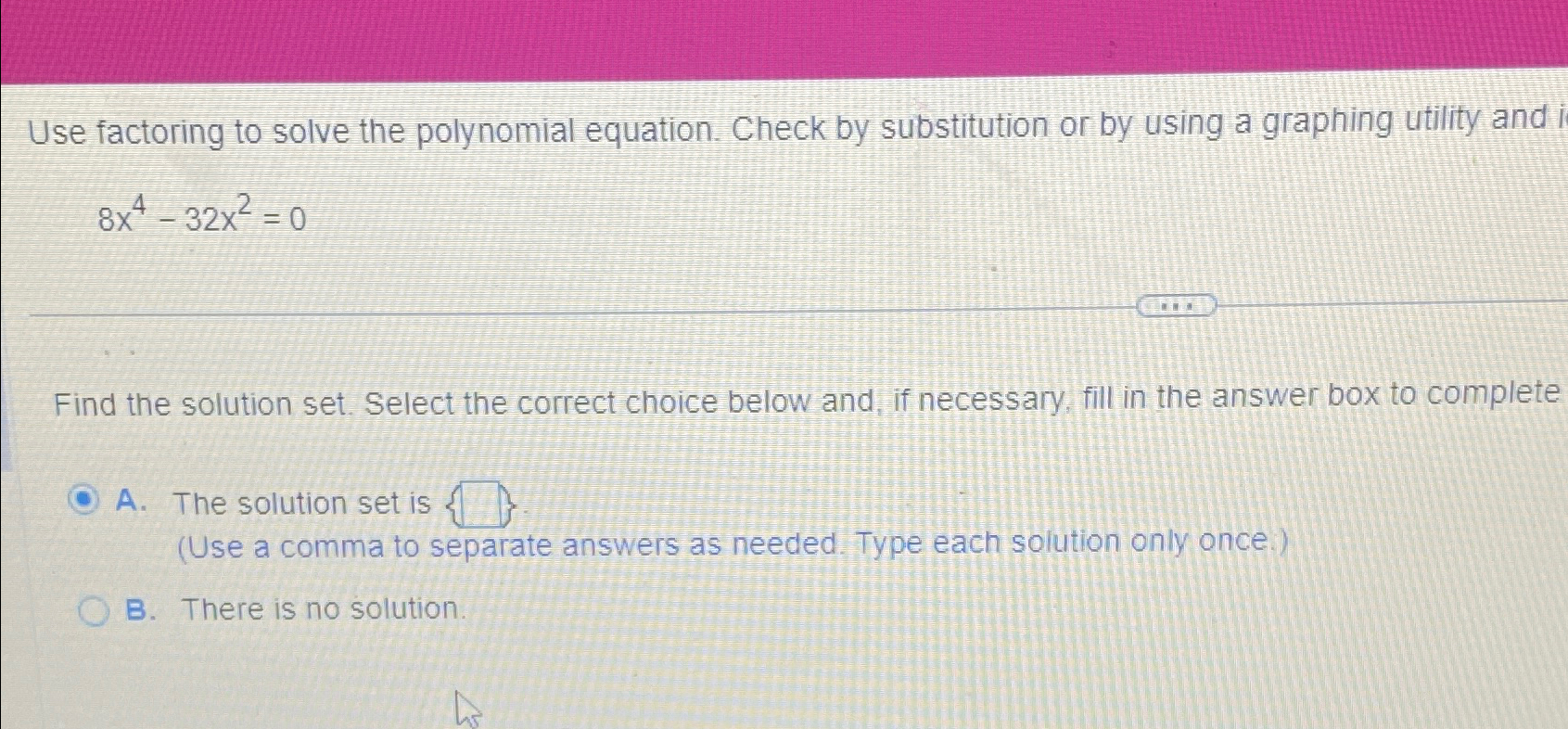 Use factoring to solve the polynomial equation. Check | Chegg.com