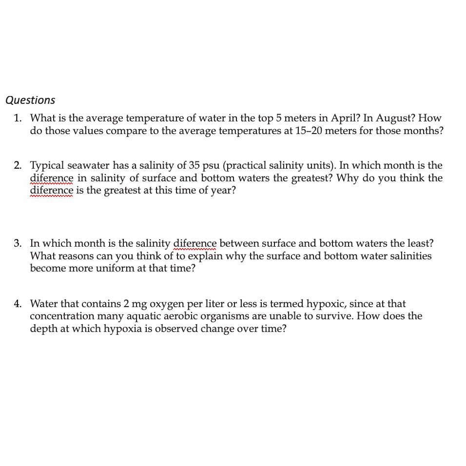 Solved QuestionsWhat is the average temperature of water in | Chegg.com