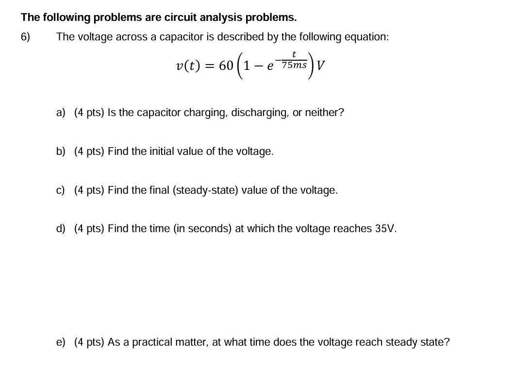 Solved The following problems are circuit analysis problems. | Chegg.com