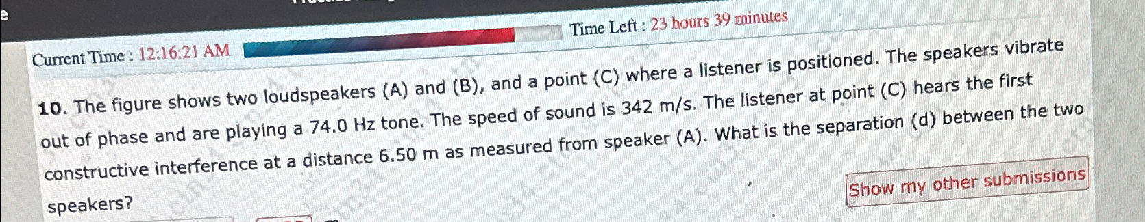 Solved Current Time : 12:16:21 ﻿AMTime Left : 23 ﻿hours 39 | Chegg.com