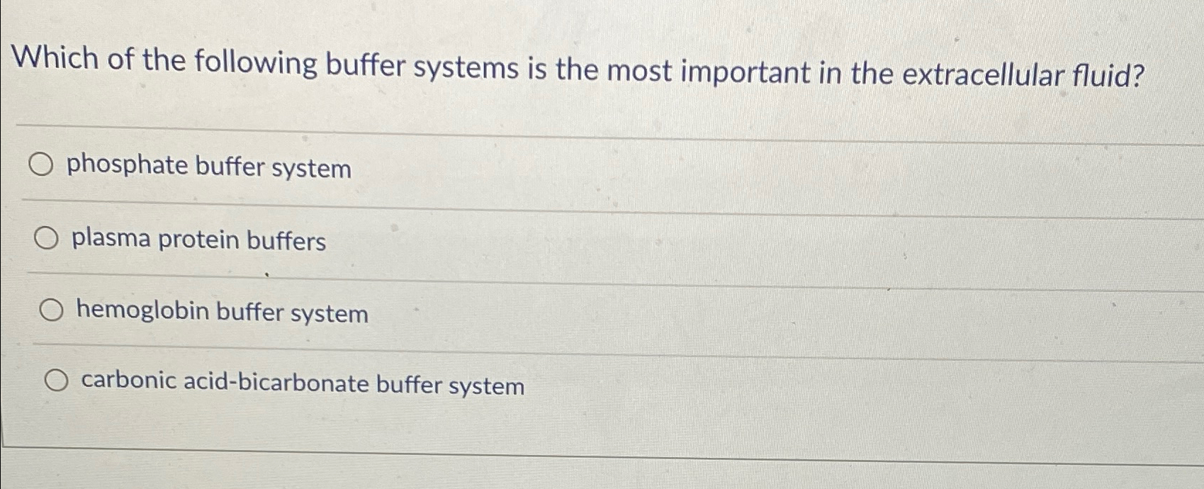 Solved Which of the following buffer systems is the most | Chegg.com