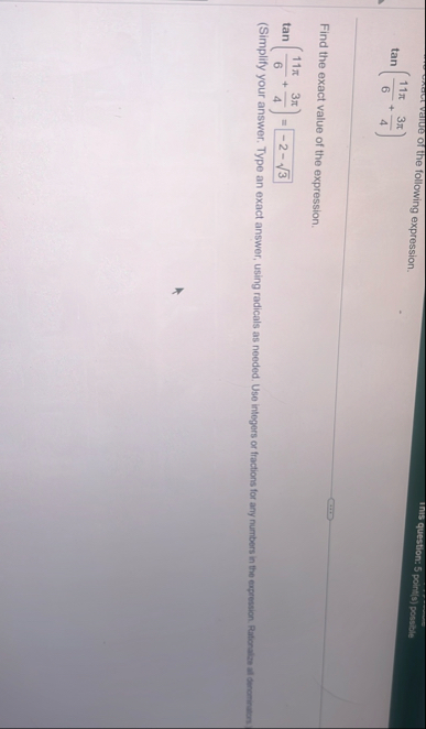 Solved expression.Inis question: 5 ﻿point(9) | Chegg.com