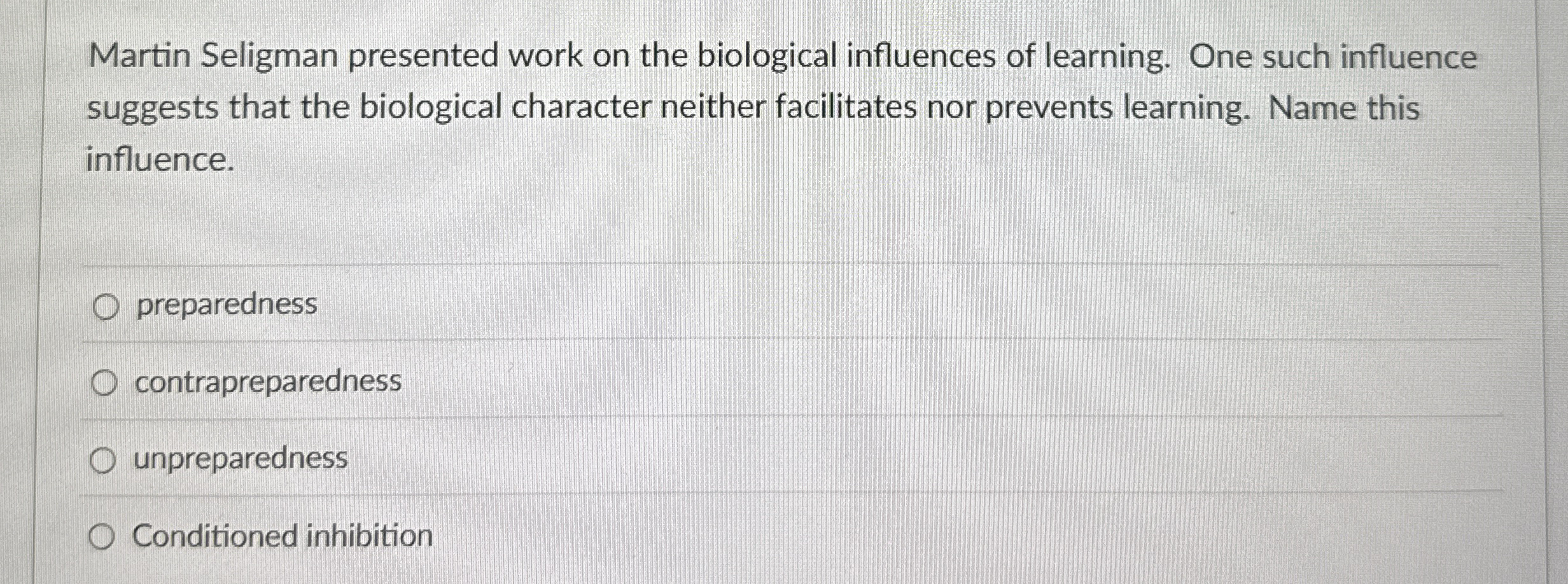 Solved Martin Seligman presented work on the biological | Chegg.com