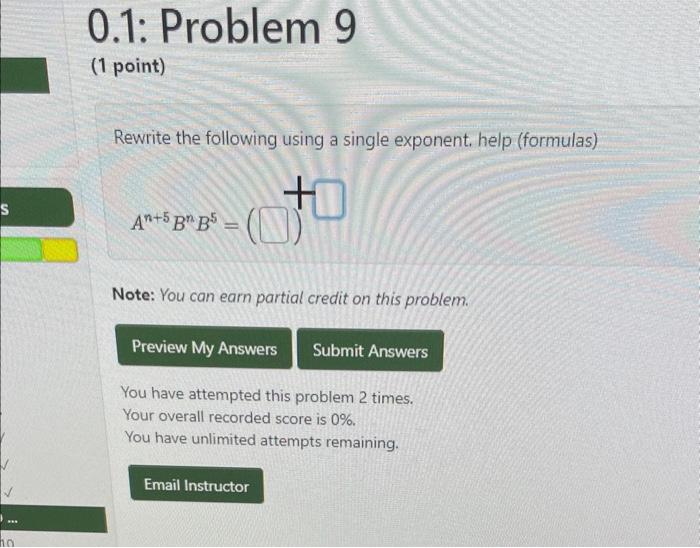 Solved Rewrite the following using a single exponent, help | Chegg.com