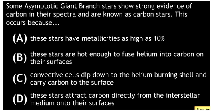 Solved Some Asymptotic Giant Branch stars show strong | Chegg.com