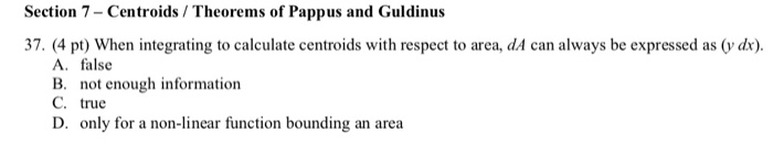 Solved Section 7 - Centroids / Theorems of Pappus and | Chegg.com