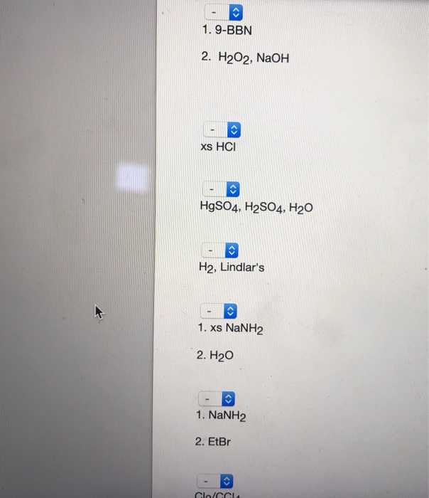 Solved CI CI 1. 9-BBN 2. H2O2, NaOH xs HCI HgSO4, H2SO4, | Chegg.com