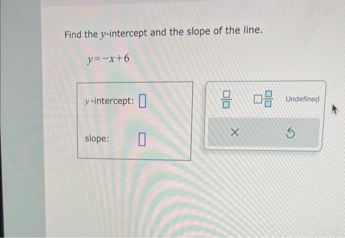 Solved Find the slope and the y-intercept of the line. | Chegg.com