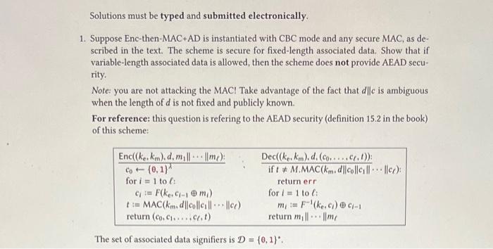 Solved Solutions must be typed and submitted electronically. | Chegg.com