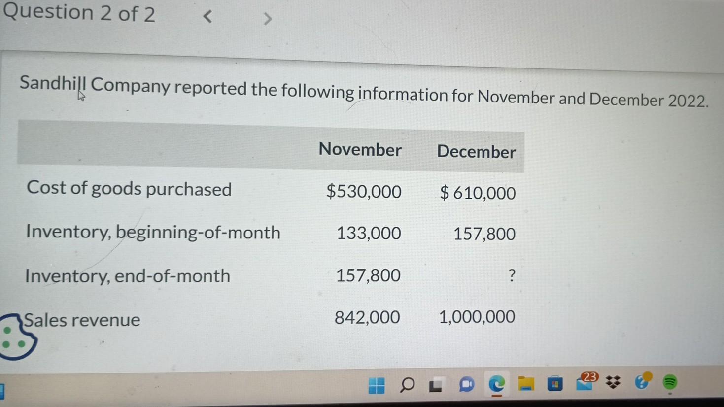 Solved Sandhill Company reported the following information | Chegg.com