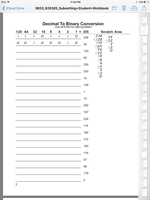 Solved 128 64 32 1 0 0 Binary To Decimal Conversion 16 8 4 2 | Chegg.com