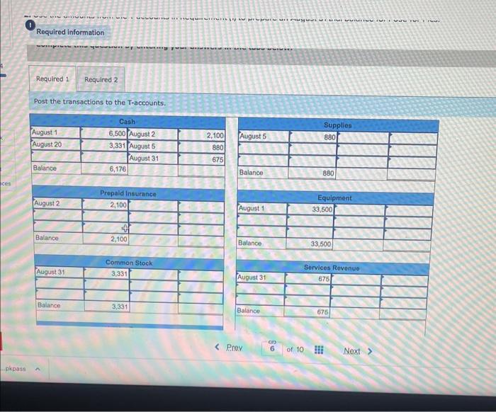 Solved Required:1. Post the transactions to the | Chegg.com