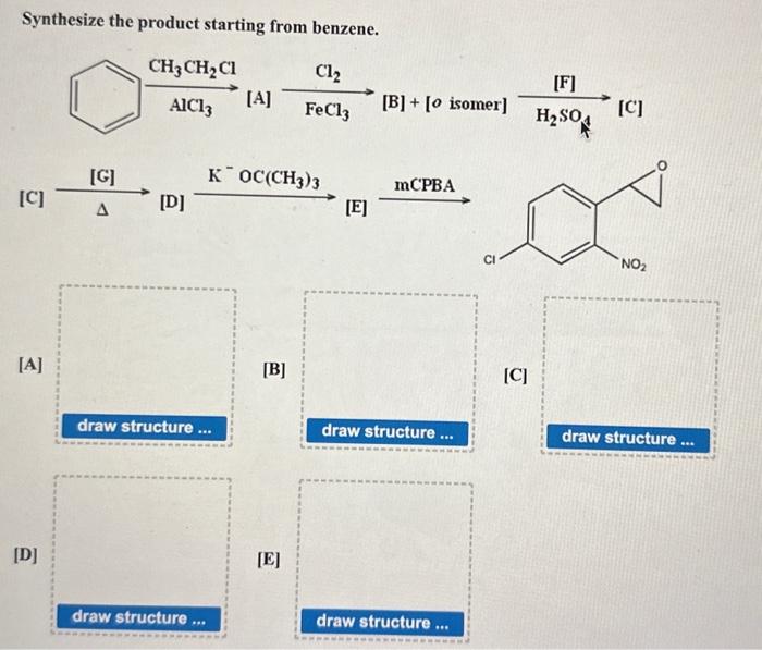 Solved Synthesize the product starting from benzene. | Chegg.com