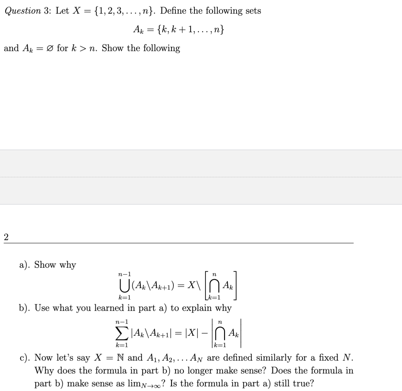 Solved Question 3: Let x={1,2,3,dots,n}. ﻿Define the | Chegg.com
