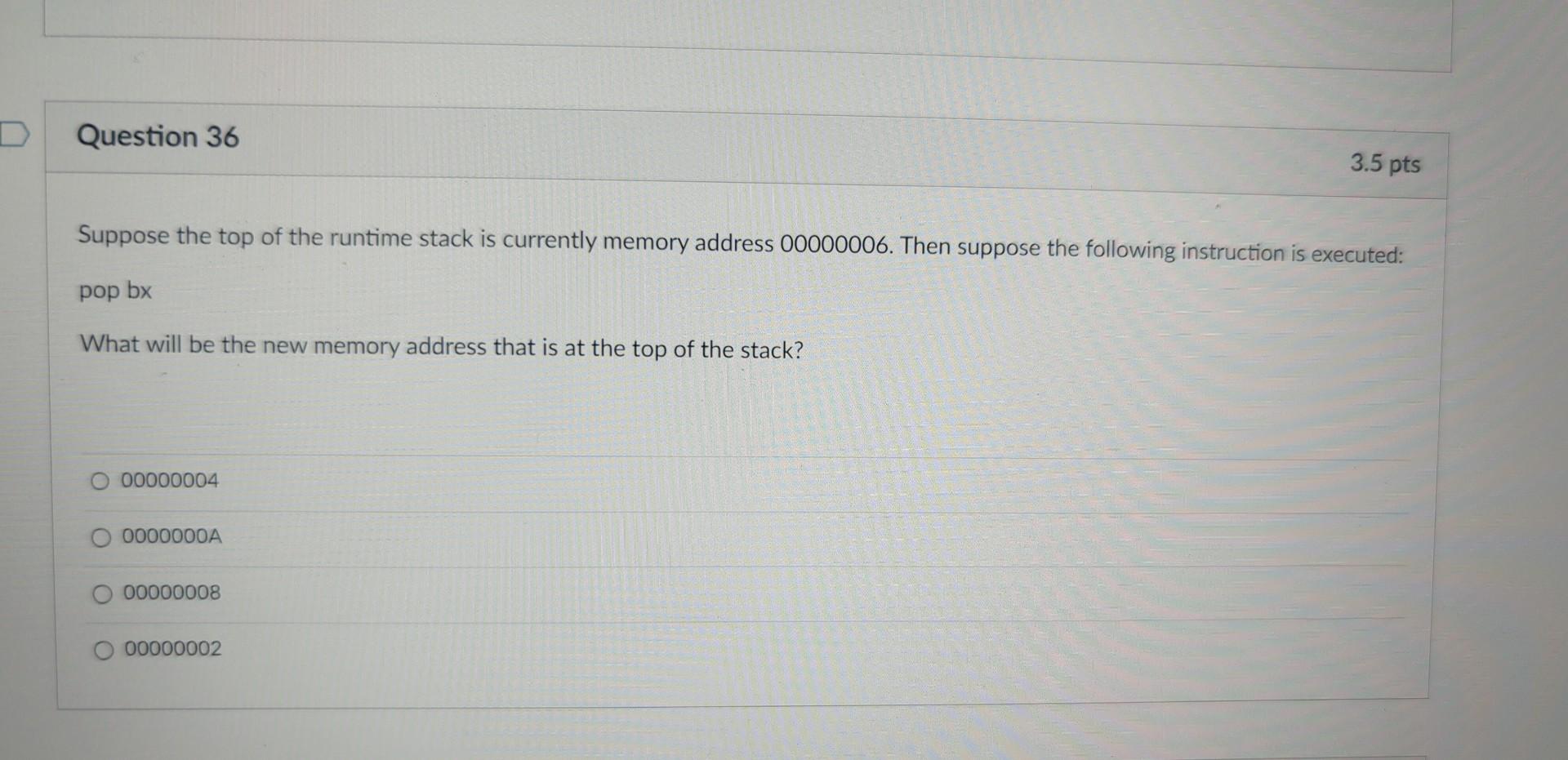 Solved Suppose the top of the runtime stack is currently | Chegg.com
