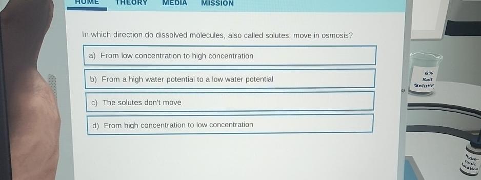 Solved In which direction do dissolved molecules, also | Chegg.com