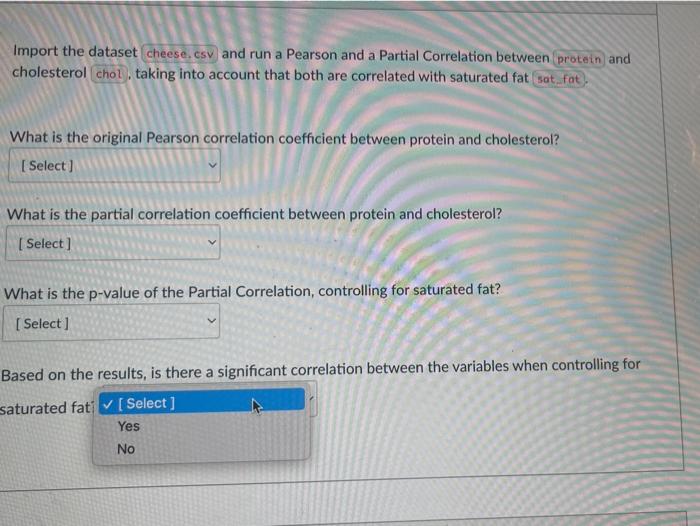 Import the dataset cheese.csv and run a Pearson and a | Chegg.com