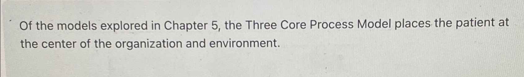 Solved Of the models explored in Chapter 5, ﻿the Three Core | Chegg.com