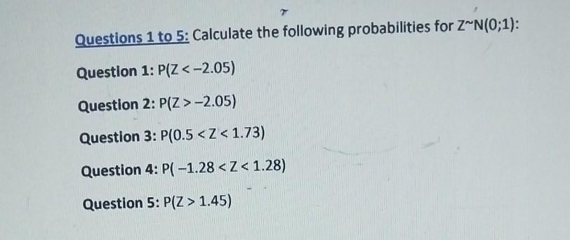 Solved Questions 1 to 5: Calculate the following | Chegg.com