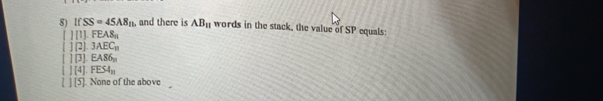 Solved If SS=45A816 ﻿and there is AB16 ﻿words in the stack, | Chegg.com