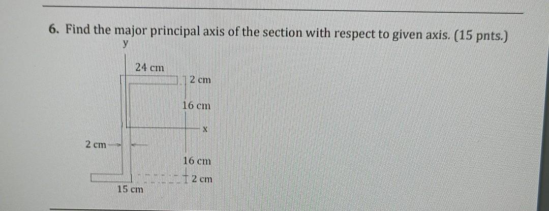 Solved 6. Find the major principal axis of the section with | Chegg.com