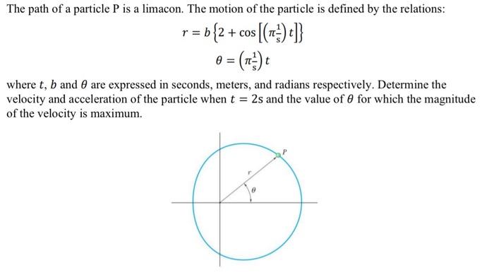 Solved The path of a particle P is a limacon. The motion of | Chegg.com