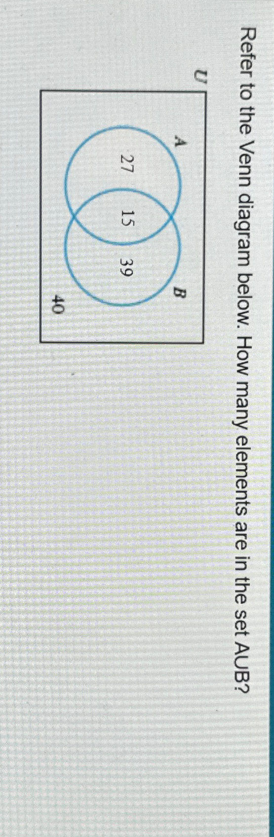 Solved Refer to the Venn diagram below. How many elements | Chegg.com
