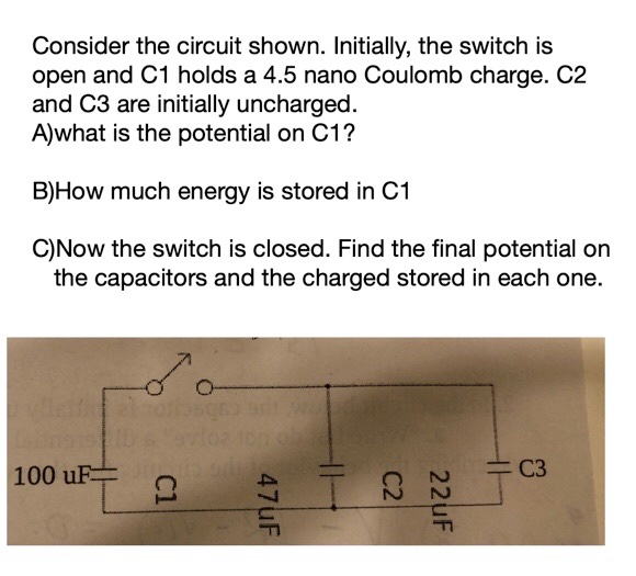 Solved Consider the circuit shown. Initially, the switch is | Chegg.com