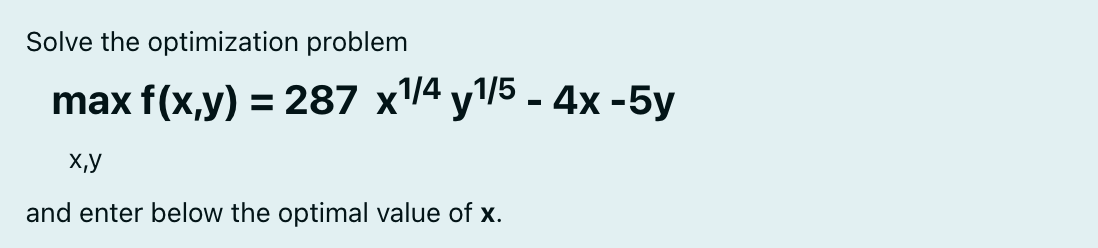 Solved Solve the optimization | Chegg.com