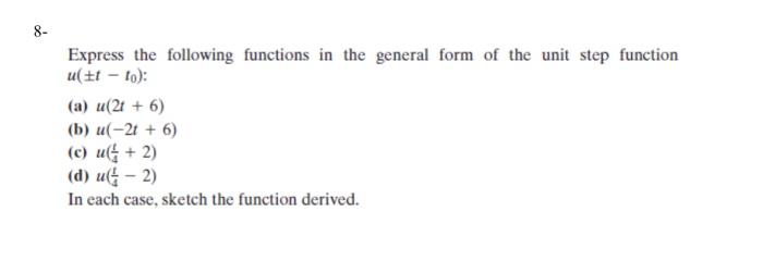 Solved Express the following functions in the general form | Chegg.com