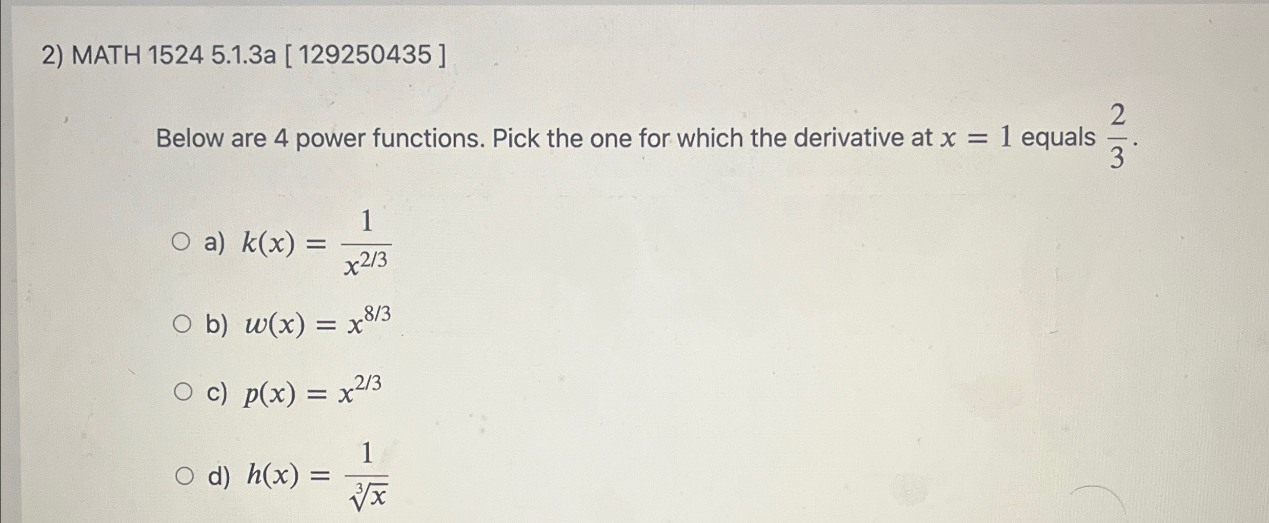 Solved MATH 1524 5.1.3a [ 129250435 ]Below are 4 ﻿power | Chegg.com