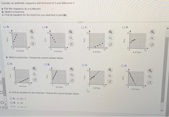 Solved Consider an arithmetic sequence with fisst term of 5 | Chegg.com