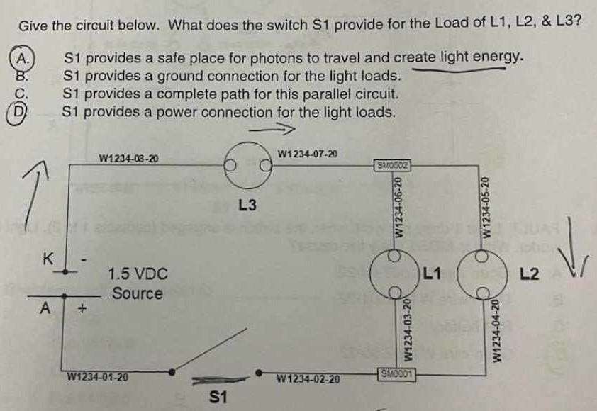 Give the circuit below. What does the switch S1 | Chegg.com