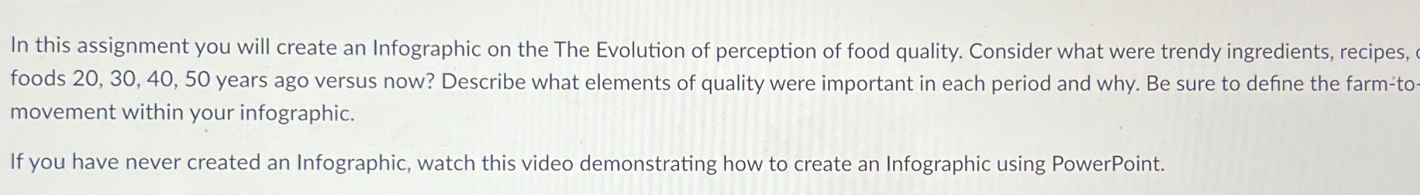 Solved In this assignment you will create an Infographic on | Chegg.com