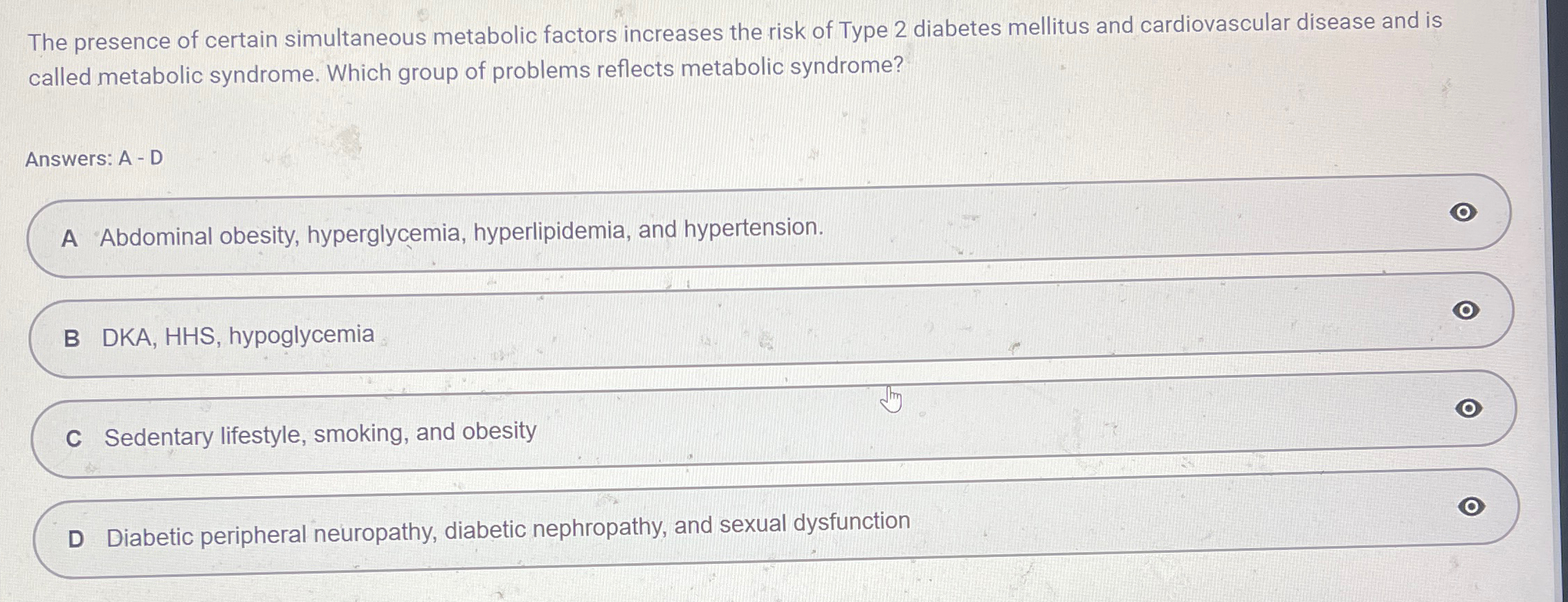 Solved The Presence Of Certain Simultaneous Metabolic